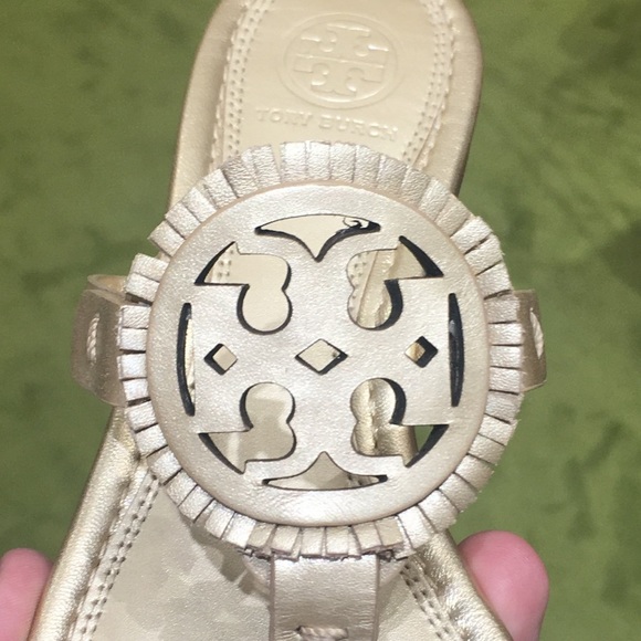 Tory Burch | Shoes | Tory Burch Miller Platinum Fringe Sandel | Poshmark